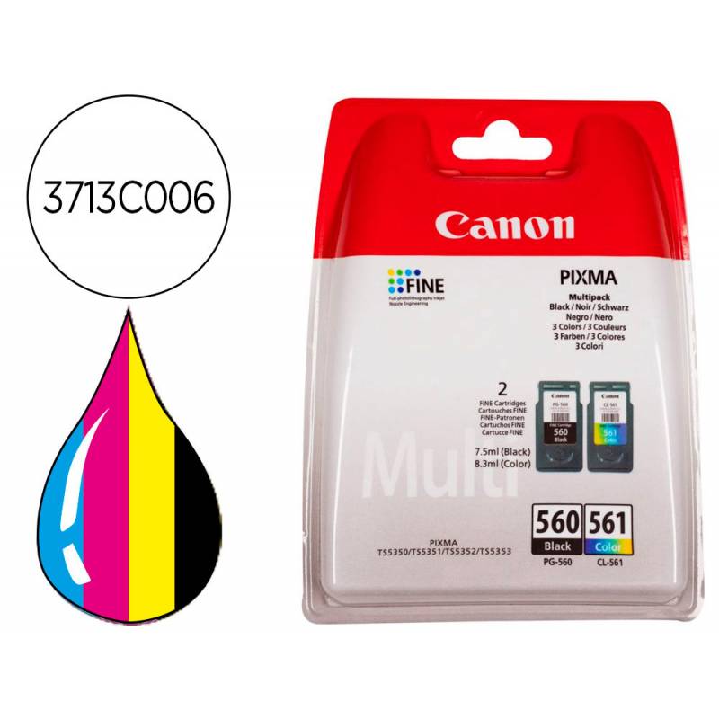 INK-JET CANON 560 PIXMA TS5350 / TS5351 / TS5352 / TS5353 PACK NEGRO ...