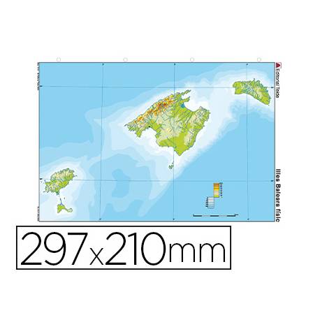 Mapa Mudo de Islas Baleares DIN A4 Físico Color (78848)