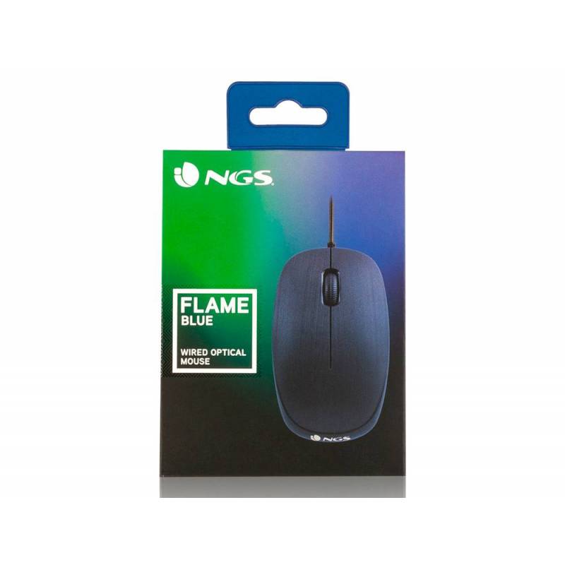 RATON NGS WIRED FLAME OPTICO CON CABLE 1000 DPI AMBIDIESTROS USB (161302)