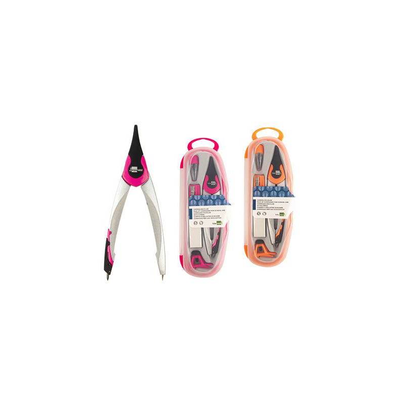 Compas escolar Liderpapel con adaptador universal, minas, (87721)