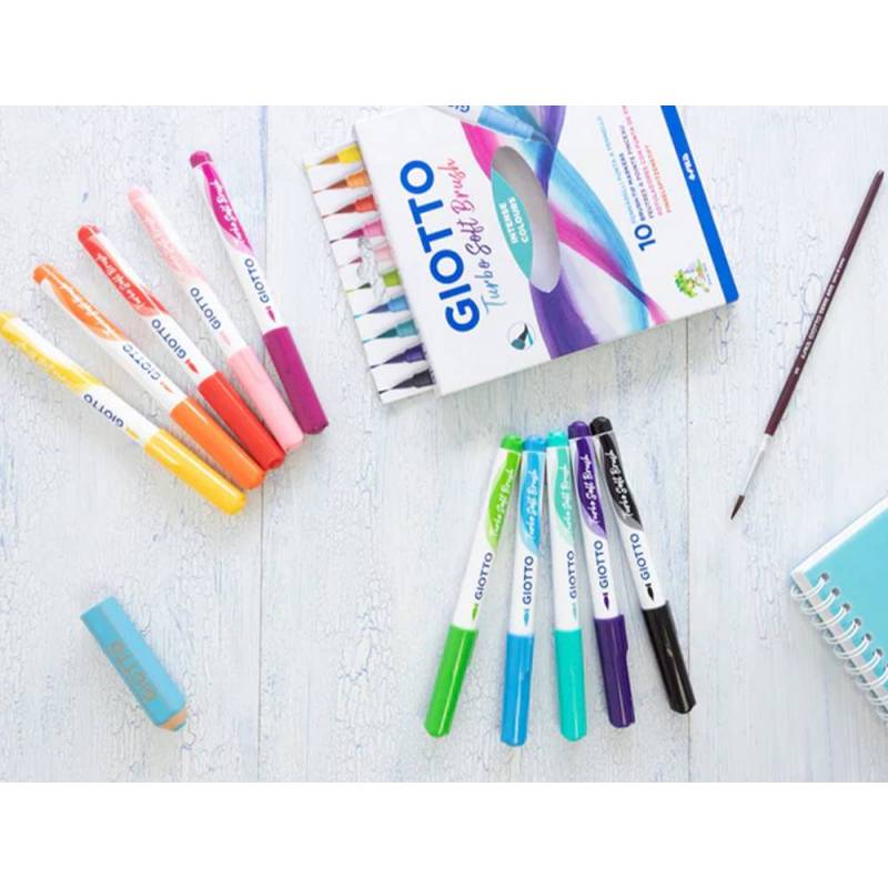 ROTULADOR GIOTTO TURBO SOFT BRUSH PUNTA DE PINCEL CAJA DE 10 (166263)